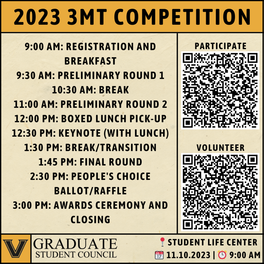 Graduate Student Council presents 3MT Competition | BRET Career Development ASPIRE Program ...