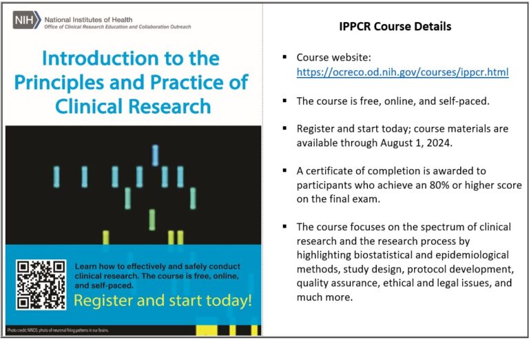 Registration for the 2023-2024 NIH Introduction to the Principles and Practice of Clinical ...